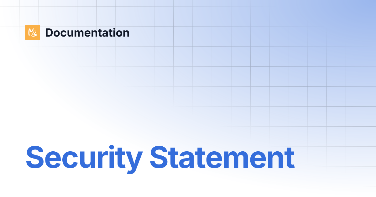 Security Statement | Documentation